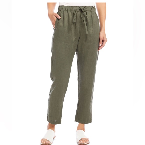 Karen Kane | Pants & Jumpsuits | Karen Kane Army Green Drawstring Linen ...